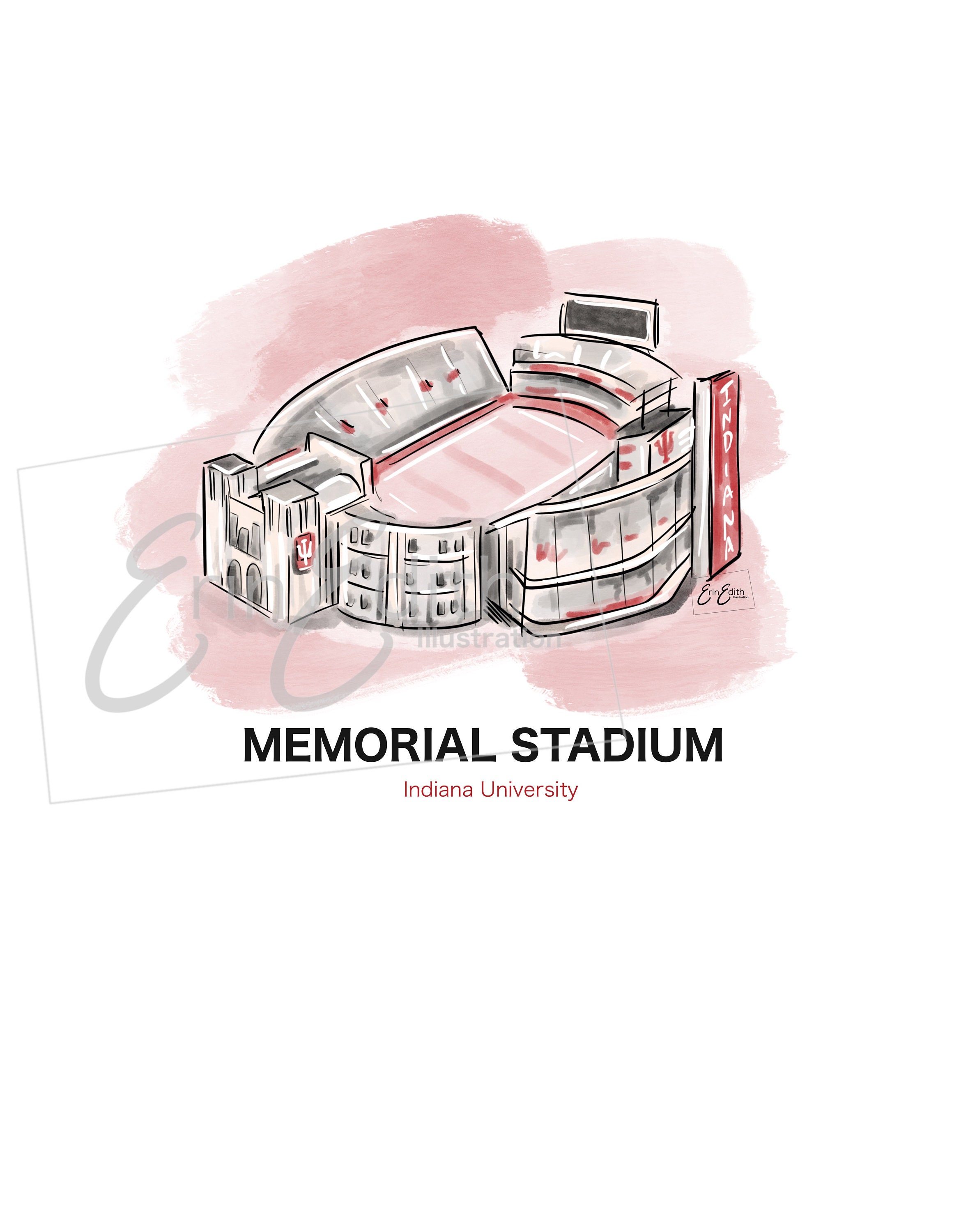 Memorial Stadium Print / Indiana University Print / Hoosiers Football ...
