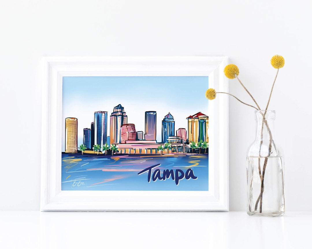 Tampa Florida Print / Floridian Print / Tampa Bay Print - Etsy