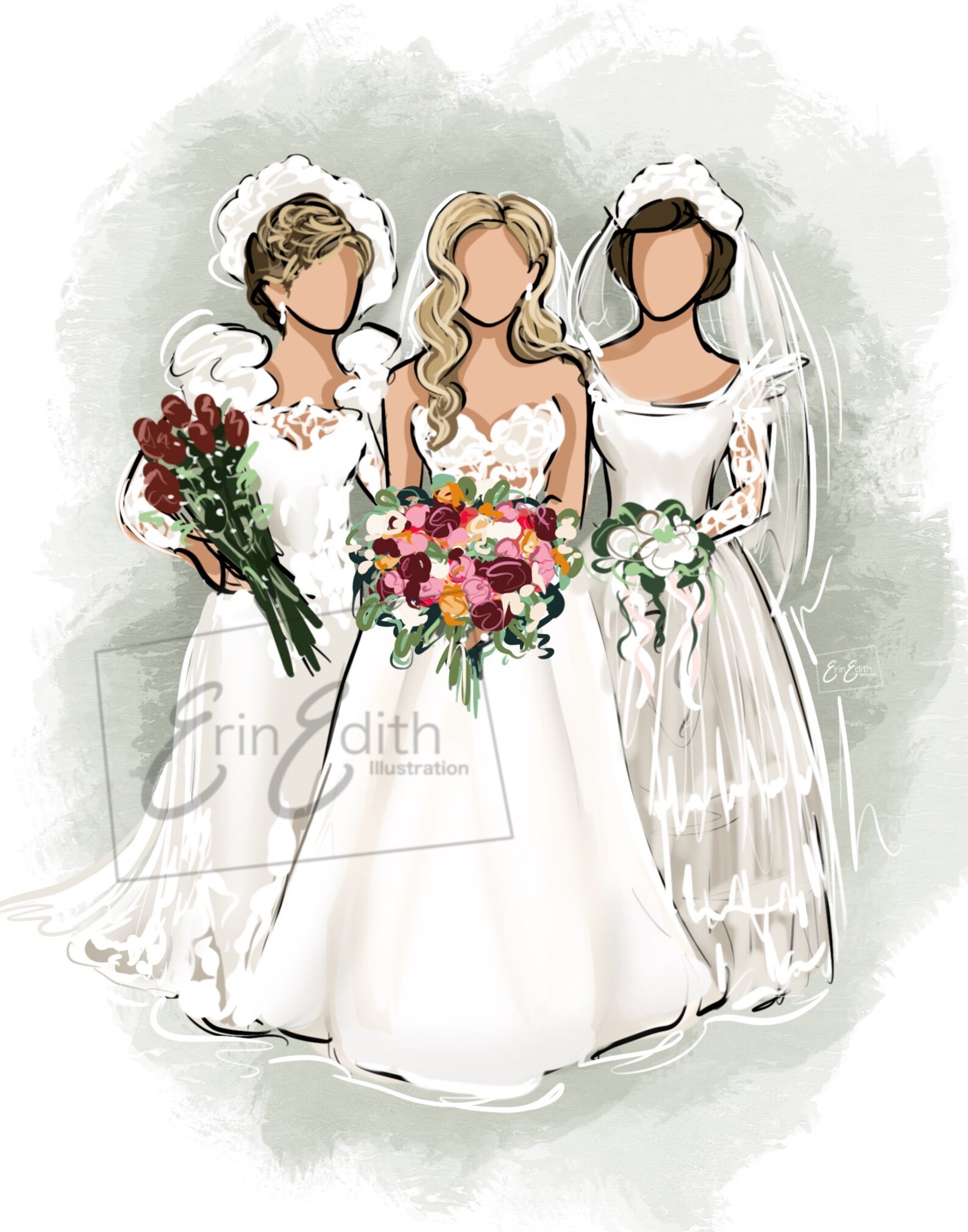 Mother of the Bride Illustration/ Mother of the Groom - Etsy
