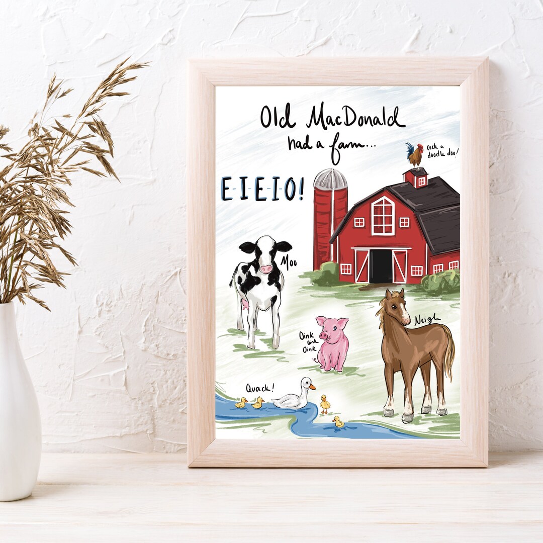Farm Nursery Print - Old Macdonald Had a Farm - Etsy