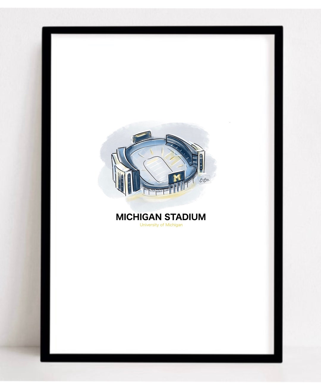 Michigan Stadium Print/ the Big House/ University of Michigan ...