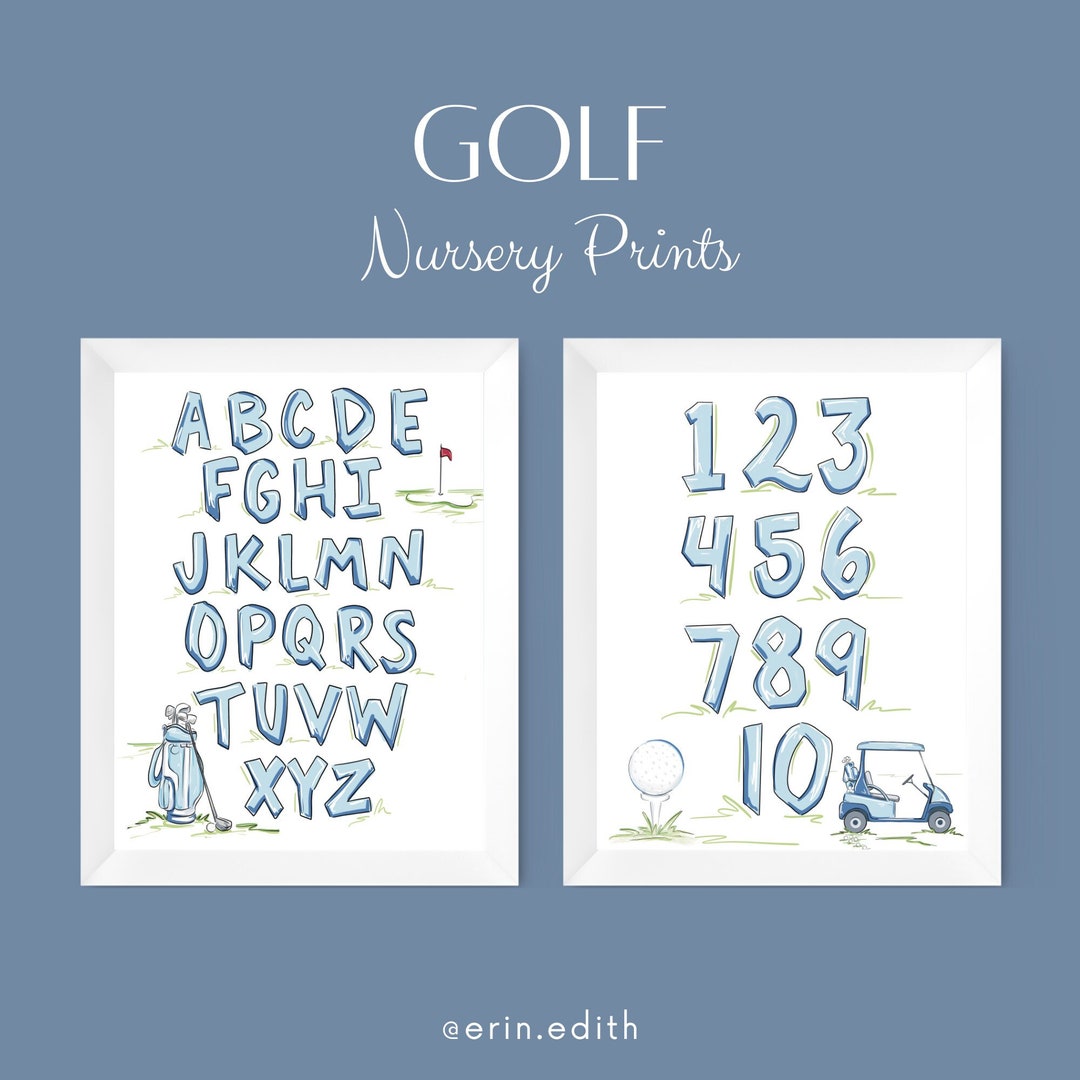 Golf Nursery Prints – Alphabet & Numbers Wall Art - Etsy