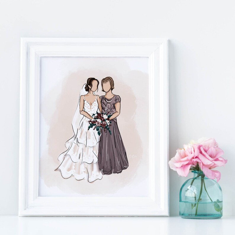 Mother of the Bride Illustration/ Mother of the Groom - Etsy