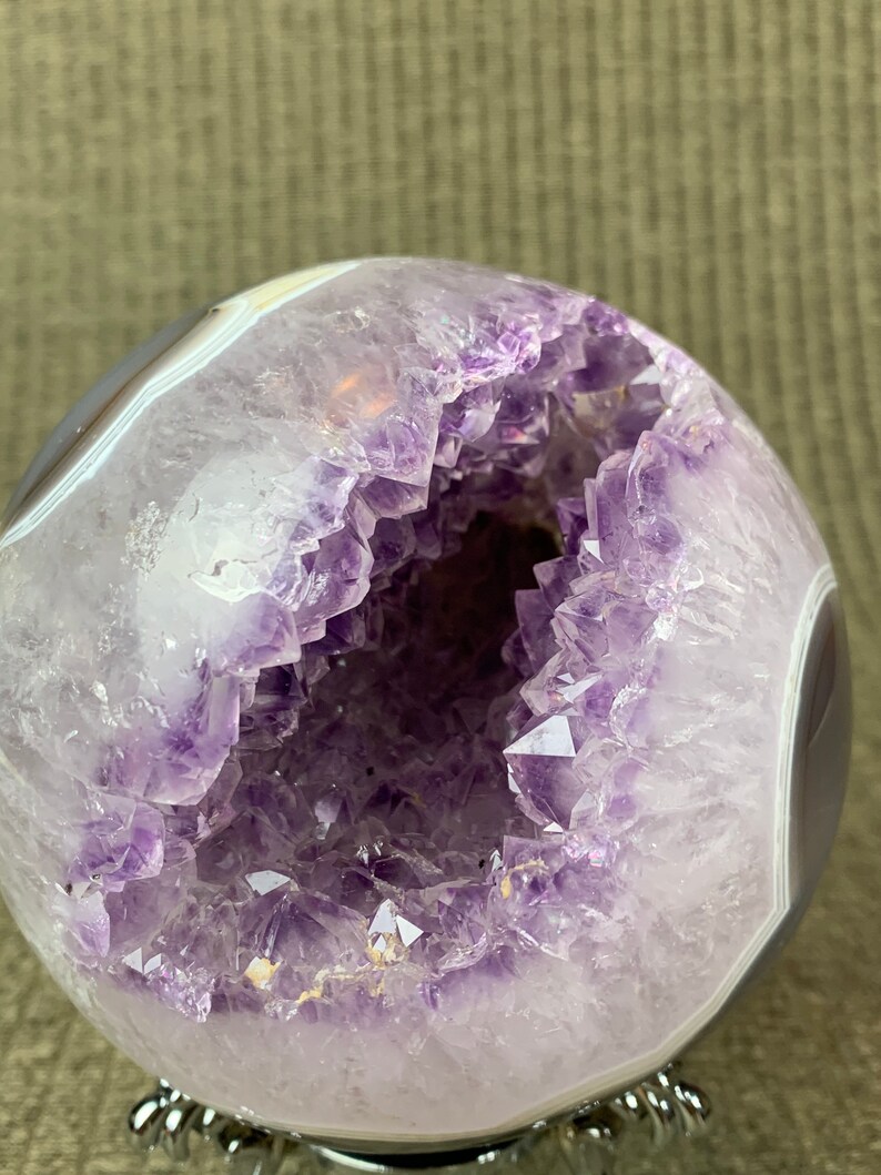 3.9 Smile Crystal Ball Open Mouth-shaped Amethyst Crystal | Etsy