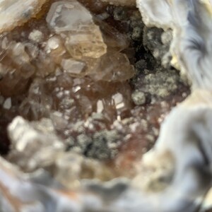 S875 Galaxy Agate Box Jewelry Box Chalcedony Geode One Agate Cut in 2 ...