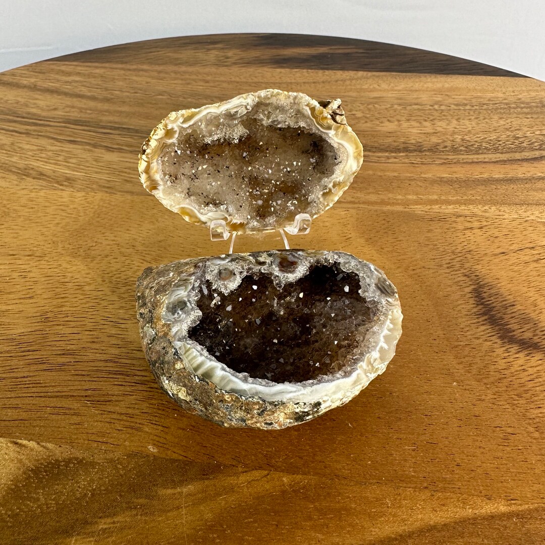 S884 Galaxy Agate Box | Jewelry Box | Chalcedony Geode One Agate Cut in ...