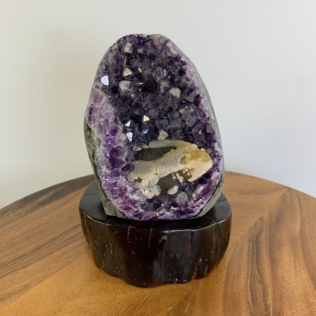 Amethyst Cathedral Geode With Calcite & Tourmaline - Uruguay Crystal ...