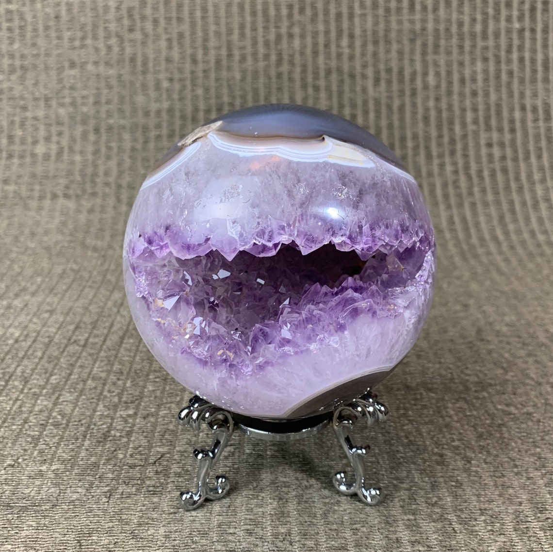 3.9 Smile Crystal Ball Open Mouth-shaped Amethyst Crystal | Etsy