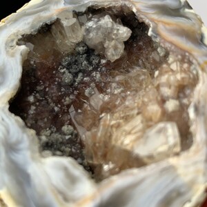 S875 Galaxy Agate Box Jewelry Box Chalcedony Geode One Agate Cut in 2 ...