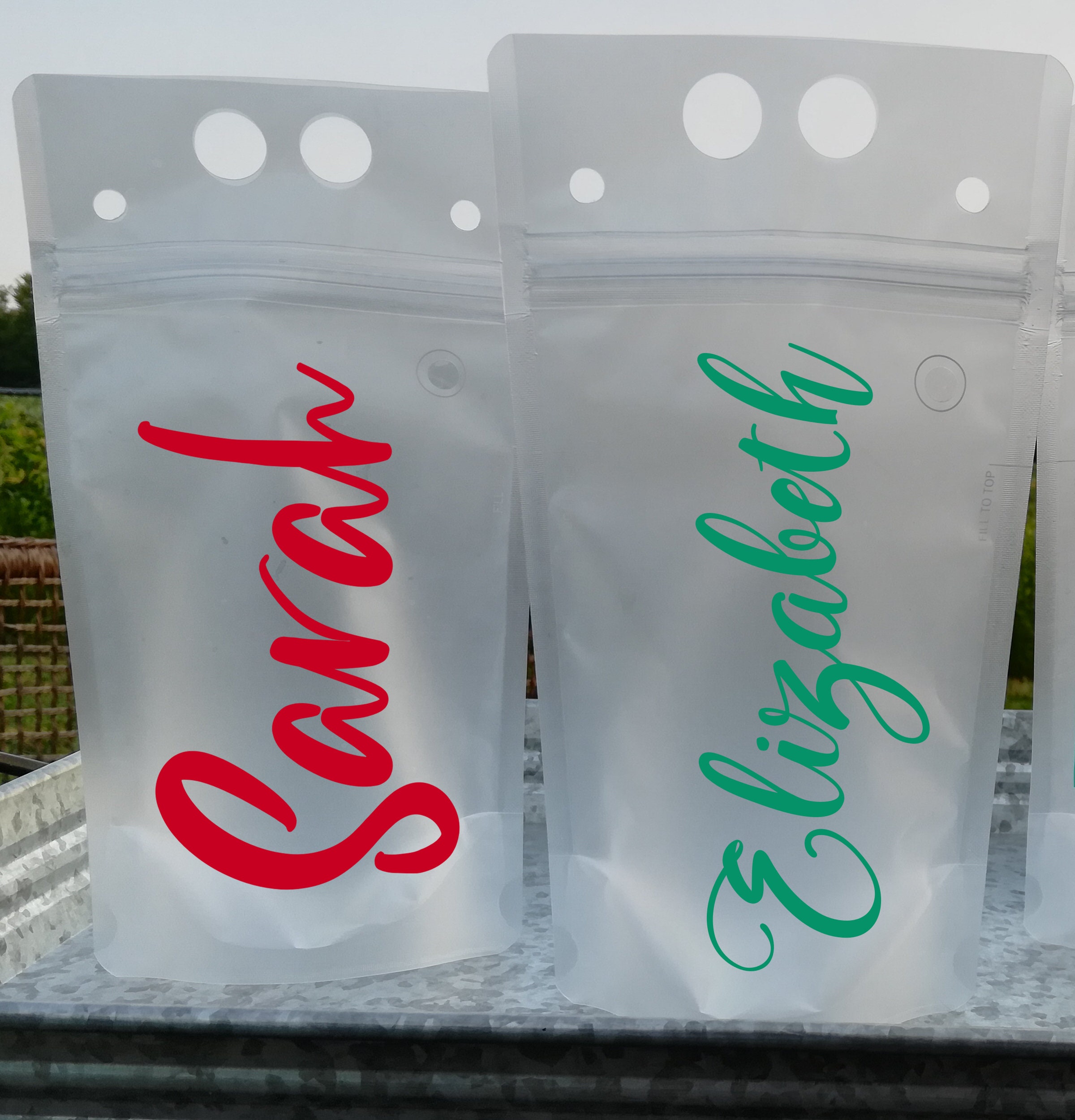 Custom Drink Pouch, Reusable Personalized Beverage Pouch, Party Drink ...