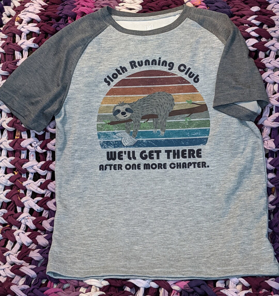 Sloth Running Club Reader Shirt, Book Nerd Raglan, Book Lover Gift ...