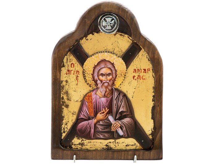 Saint Andrew Icon, Handmade Greek Orthodox Icon St Andrew, Apostle ...