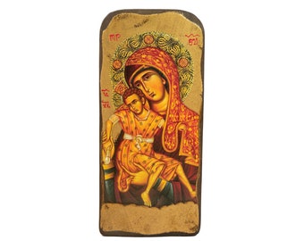 Virgin Mary Icon Panagia Paramythia Handmade Greek Orthodox | Etsy