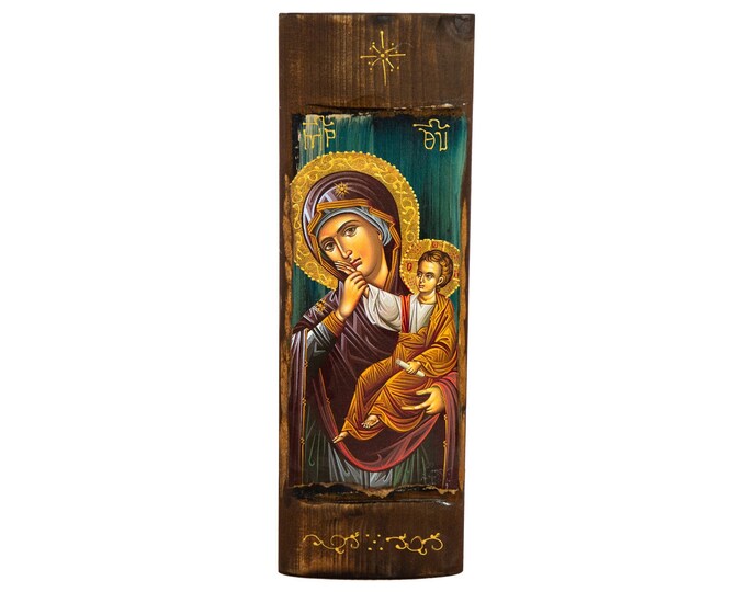 Virgin Mary Icon Panagia Paramythia, Handmade Greek Orthodox Icon of ...