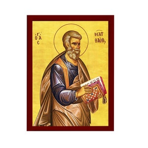Saint Matthew the Apostle Icon, Handmade Greek Orthodox Icon of Apostle ...