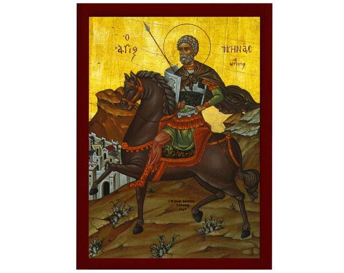 Saint Menas Icon, Handmade Greek Orthodox Icon St Menas of Egypt ...