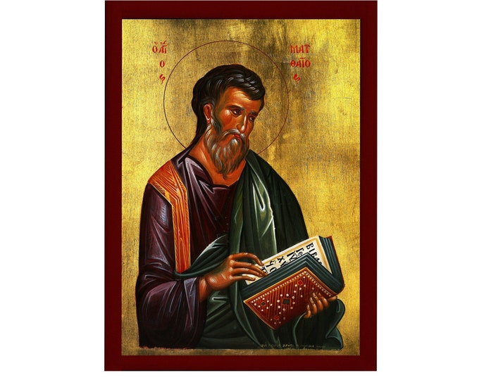 Saint Matthew the Apostle Icon, Handmade Greek Orthodox Icon of Apostle ...