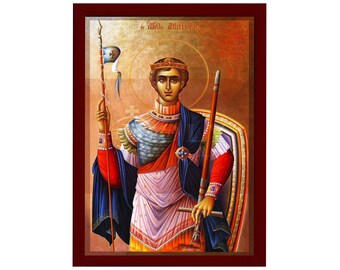 Saint Demetrius Greek Orthodox Catholic Christian Byzantine Wooden Icon ...