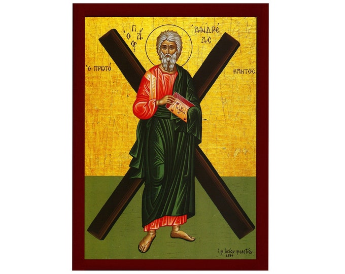 Saint Andrew Icon the Apostle, Handmade Greek Orthodox Icon of St ...