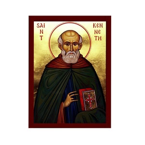 Saint Kenneth Icon, Handmade Greek Orthodox Icon of St Kenneth ...