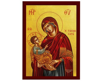Virgin Mary Icon Panagia Paramythia Handmade Greek Christian | Etsy