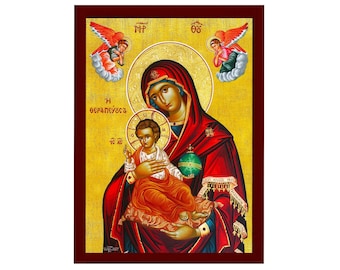 Virgin Mary Icon Panagia Paramythia Handmade Greek Christian | Etsy