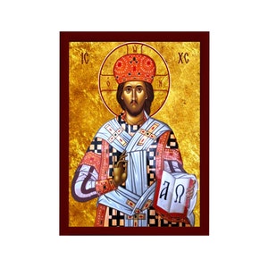 Jesus Christ Icon, the Great High Priest Handmade Greek Orthodox Icon ...