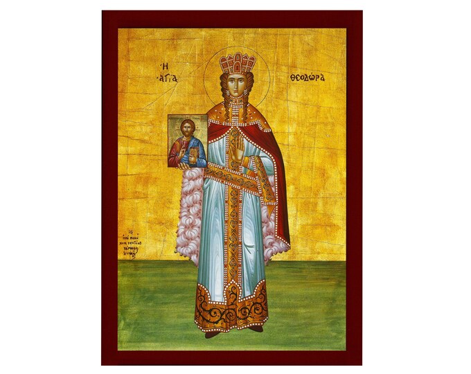 Saint Theodora Icon the Empress, Handmade Greek Orthodox Icon of St ...