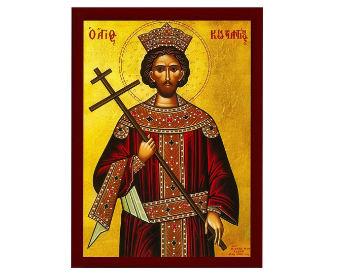 Saint Constantine Icon the Great, Handmade Greek Orthodox Icon of St ...