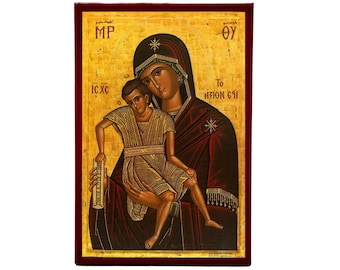Virgin Mary Three-handed Silver Christian Orthodox Icon / Greek ...
