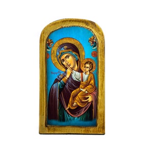 Virgin Mary Icon Panagia Paramythia Handmade Greek Orthodox | Etsy