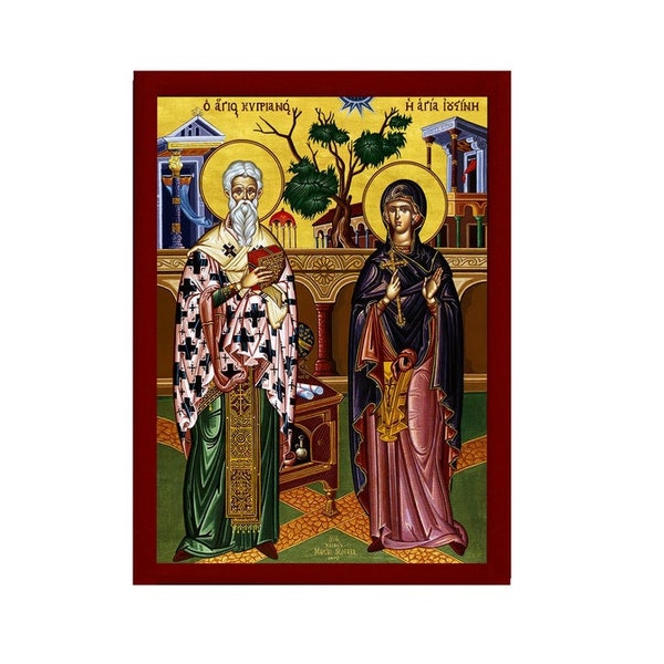 St Cyprian and St Justina Icon - Etsy