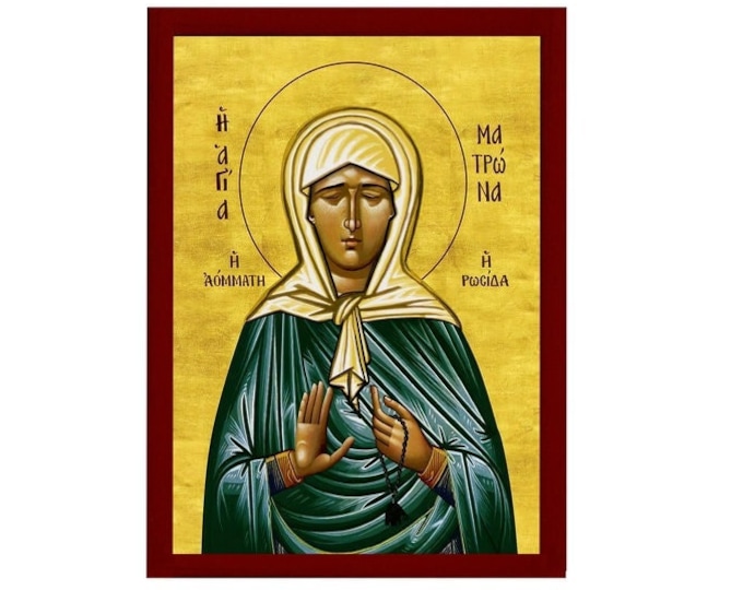Saint Matrona Icon, Handmade Greek Orthodox Icon St Matrona of Moscow ...