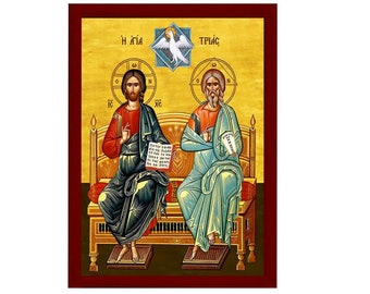 The Holy Trinity 26x19 Cm. Silver 925 Byzantine Icon, Orthodox Icon ...