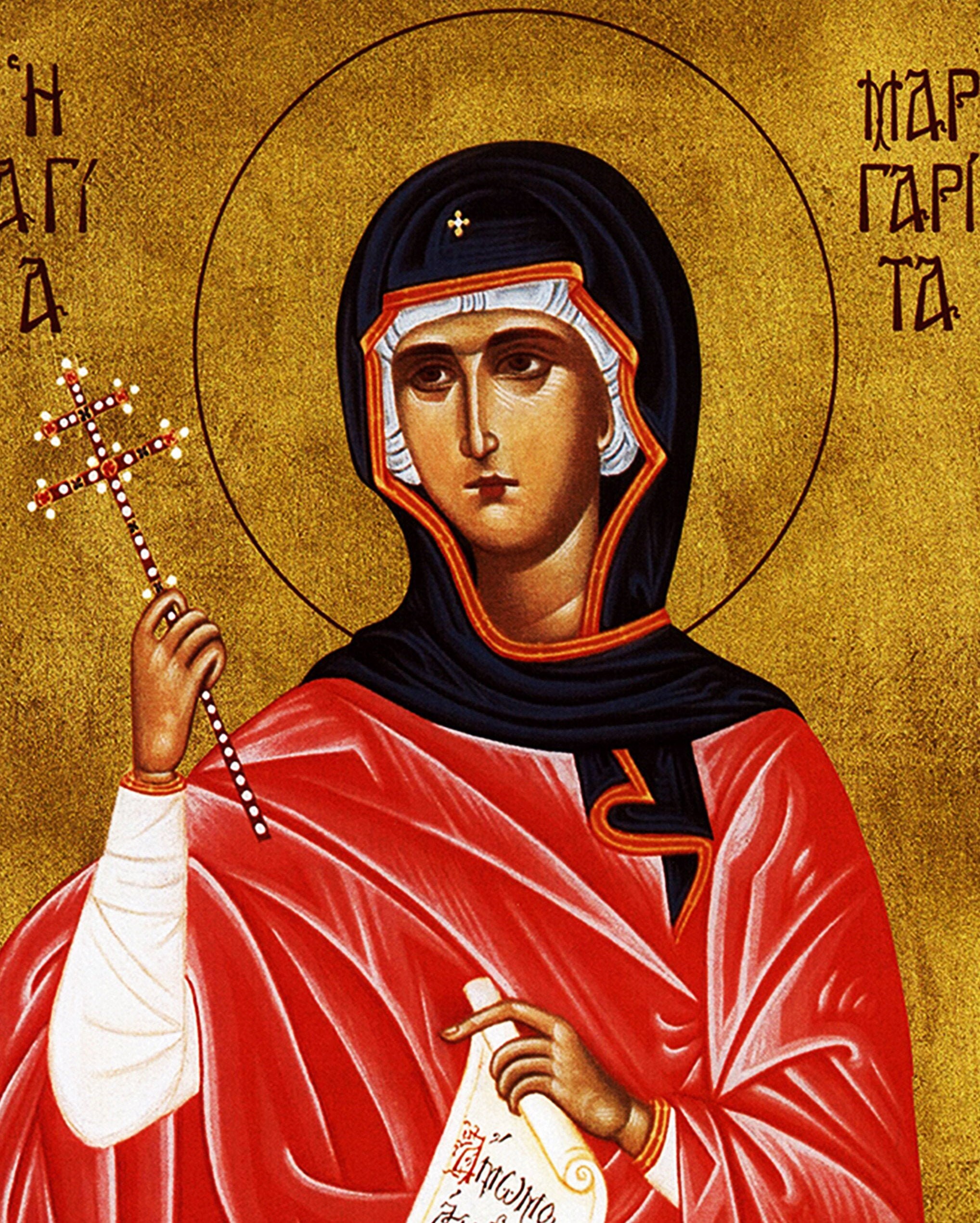 Saint Margaret Icon Handmade Greek Orthodox Icon of St - Etsy