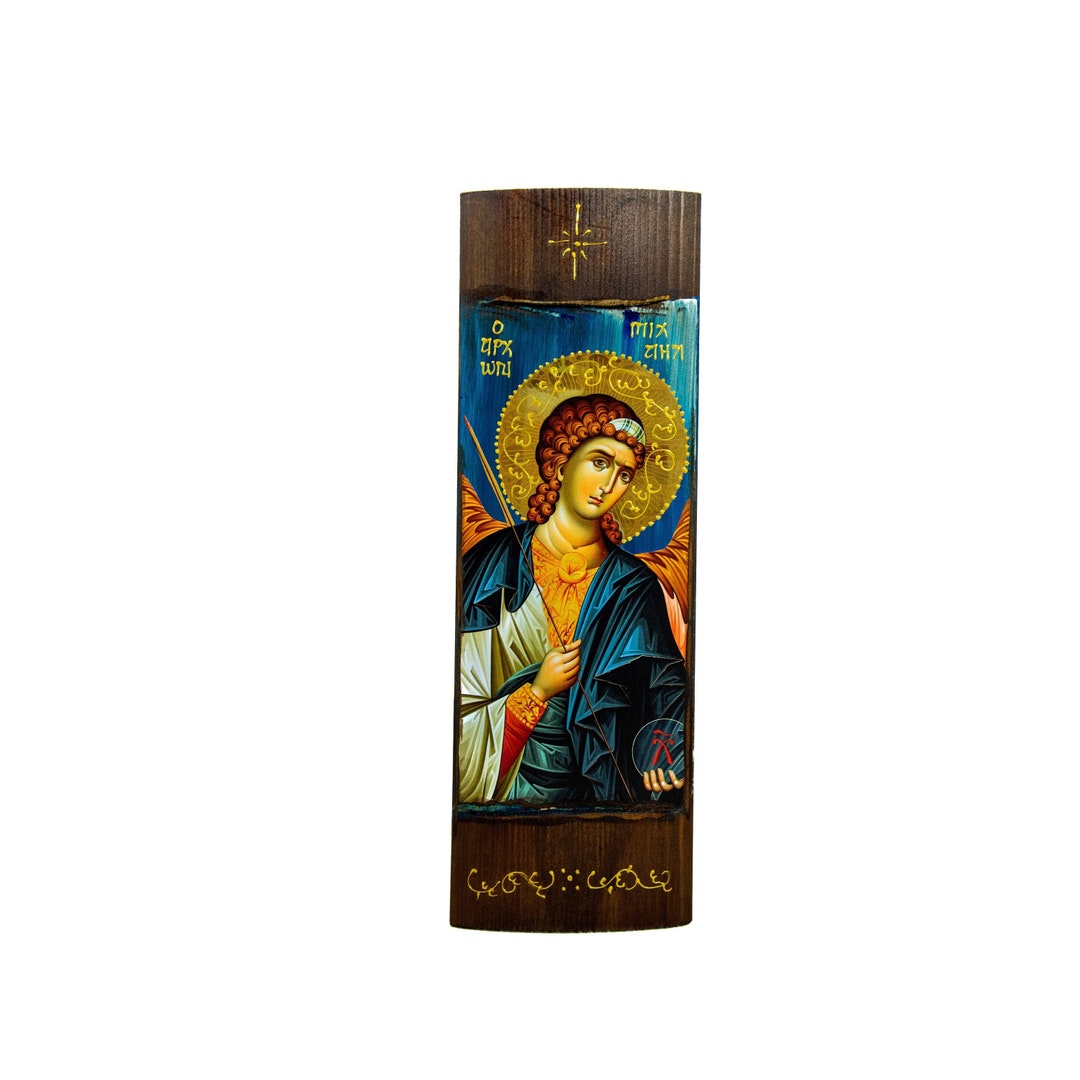 Archangel Michael Icon, Handmade Greek Orthodox Icon of St Michael ...