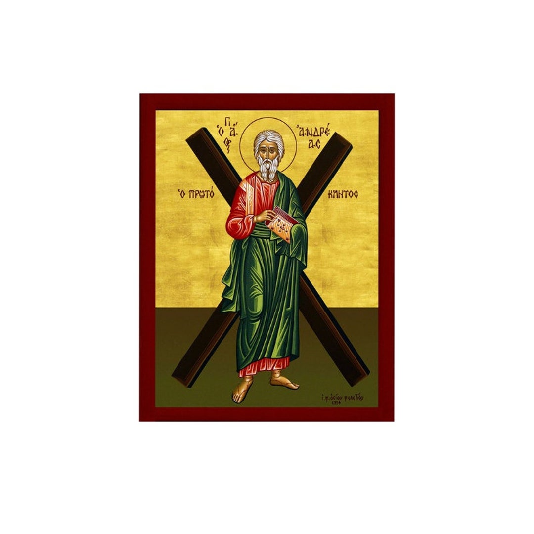 Saint Andrew Icon the Apostle, Handmade Greek Orthodox Icon of St ...