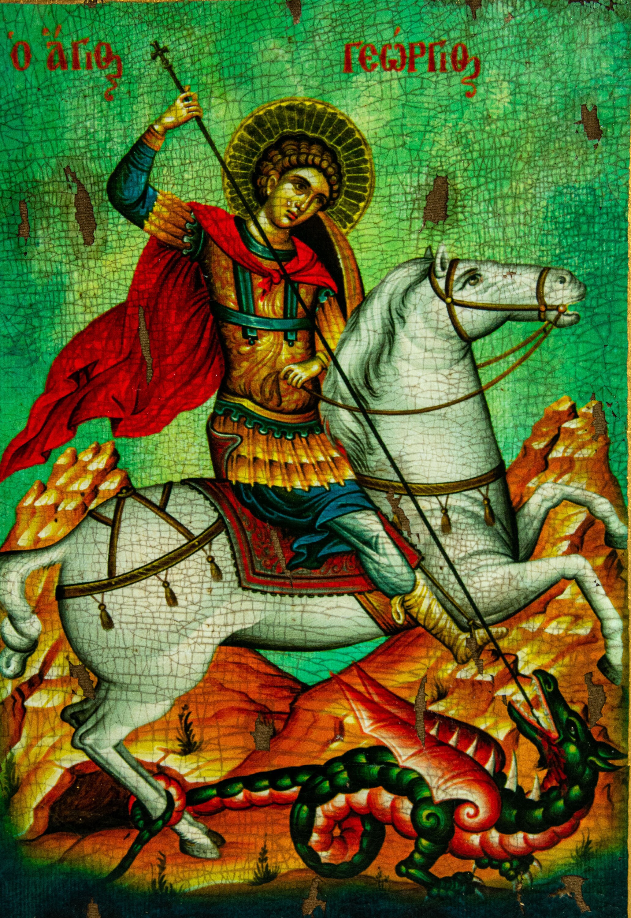 Saint George icon Handmade Greek Orthodox icon of St George | Etsy