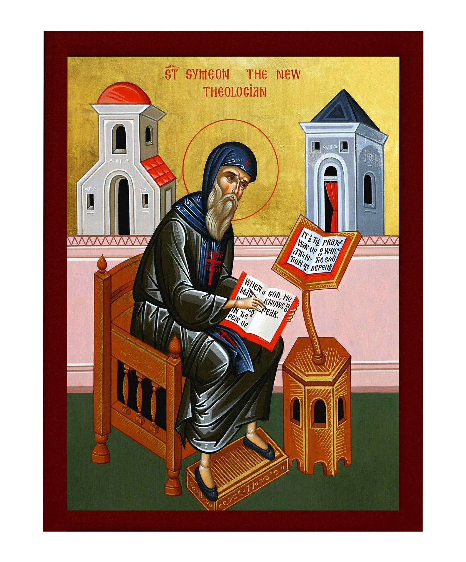 Saint Symeon The Theologian icon Handmade Greek Orthodox icon | Etsy
