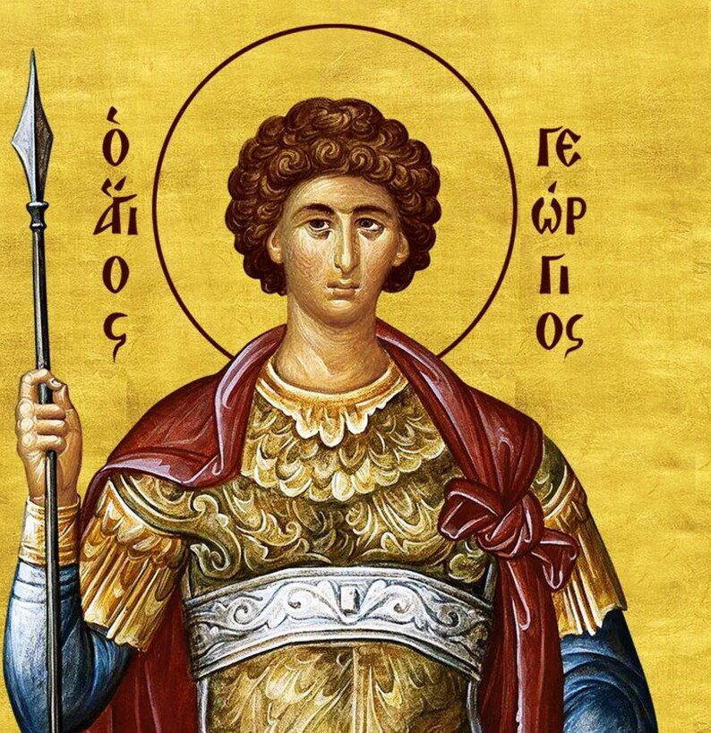 Saint George Icon Handmade Greek Orthodox Icon of St George - Etsy