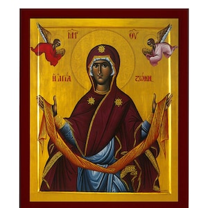 Cincture of the Theotokos Icon, Virgin Mary Icon Holy Belt, Handmade ...