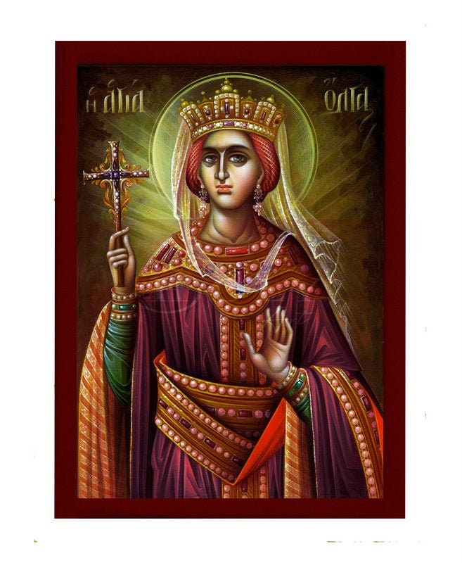 Saint Olga Icon Handmade Greek Orthodox Icon of St Olga of | Etsy