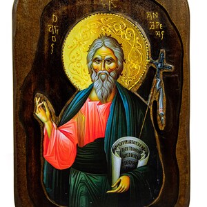Saint Andrew Icon the Apostle, Handmade Greek Orthodox Icon of St ...