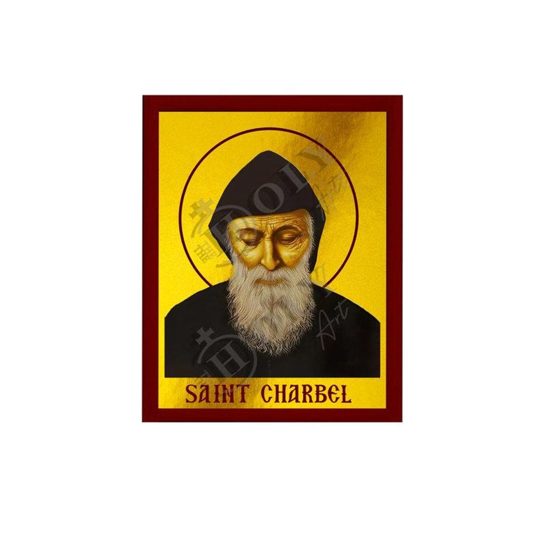 Saint Charbel Icon, Handmade Greek Orthodox Icon of St Charbel Makhlouf ...