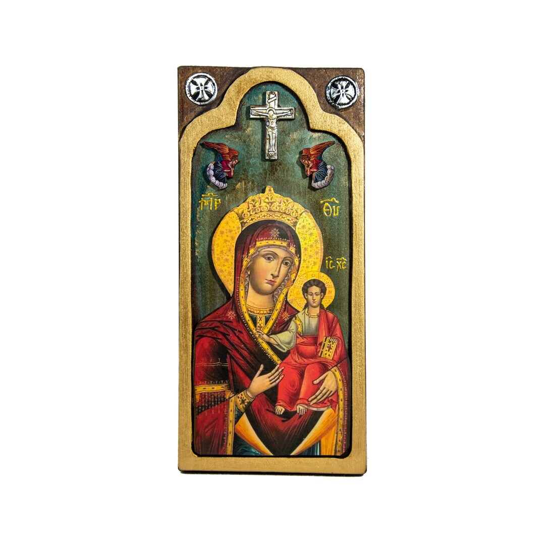 Virgin Mary Icon Panagia Handmade Greek Christian Orthodox Icon ...