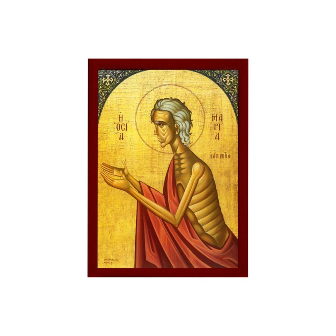 Saint Maria Icon, Handmade Greek Orthodox Icon St Mary of Egypt ...