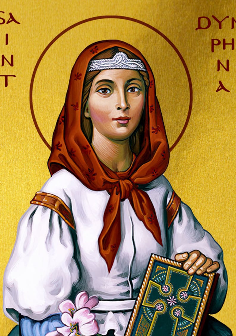 Saint Dymphna Icon Handmade Greek Orthodox Icon St Dymphna - Etsy