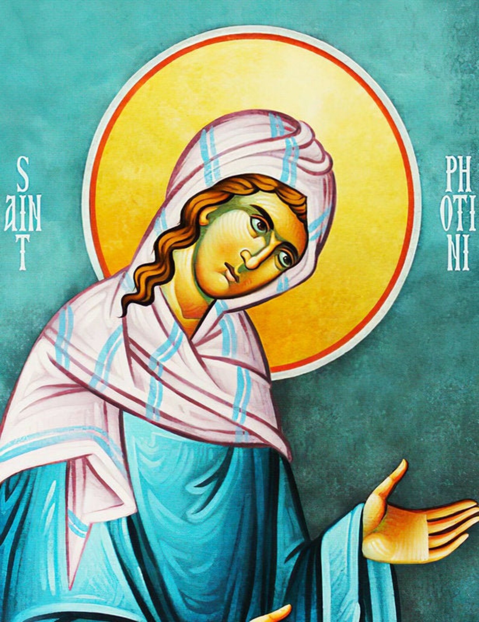 Saint Photine Icon Handmade Greek Orthodox Icon St Photini - Etsy