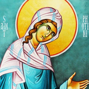 Saint Photine Icon, Handmade Greek Orthodox Icon St Photini the ...