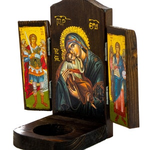 Iconostasis Triptych Virgin Mary Icon Archangel Michael Icon Archangel Gabriel Icon Handmade ...